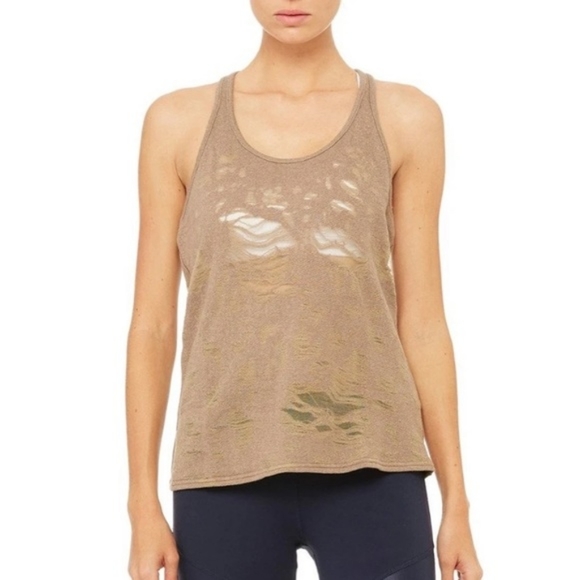 ALO Yoga | Tops | Alo Distressed Pure Tank In Slate Size Medium | Poshmark